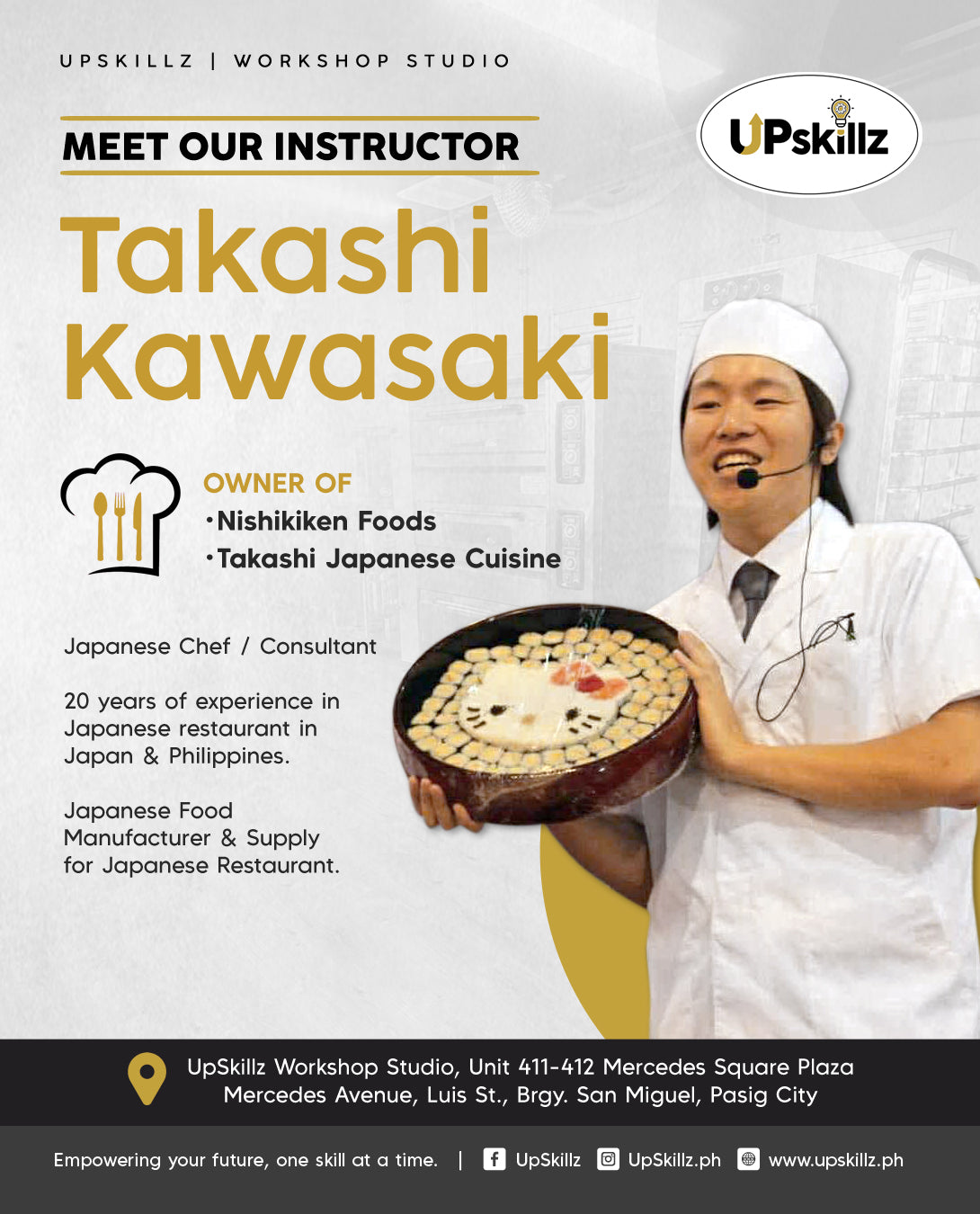 Instructor Spotlight: Chef Takashi Kawasaki | Authentic Japanese Cuisi – Upskillz