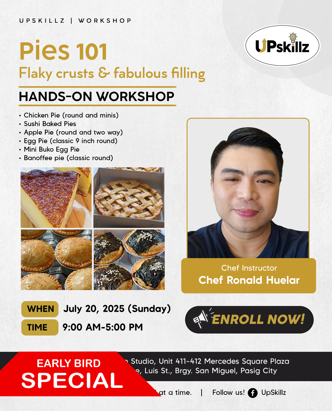 Pies 101 Workshop ( July 20 ) – Upskillz