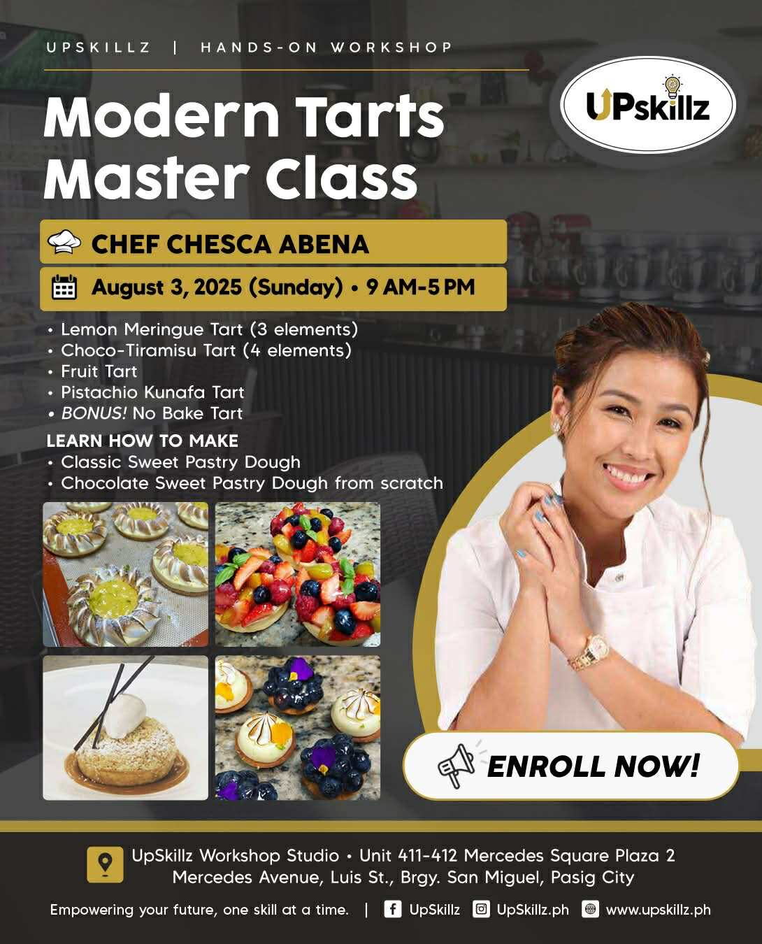 Master the Art of Modern Tarts- (Aug. 3) – Upskillz