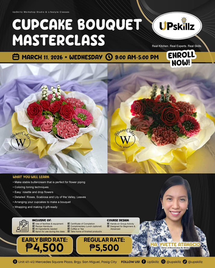 Cupcake Bouquet Flower Piping Masterclass – Upskillz