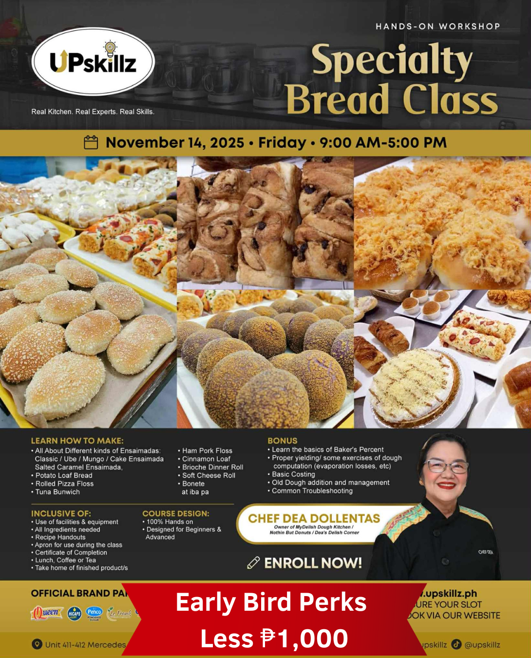Specialty Bread Class- Nov 14 – Upskillz