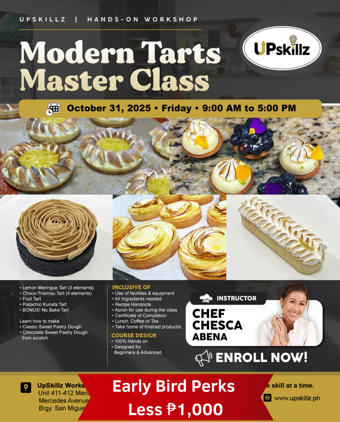 The Modern Tarts Master Class- Oct 31 – Upskillz