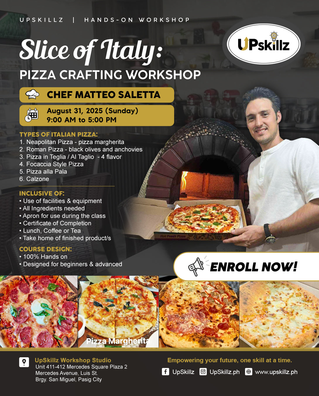 Slice of Italy: Pizza Crafting Workshop ( Aug. 31 ) – Upskillz