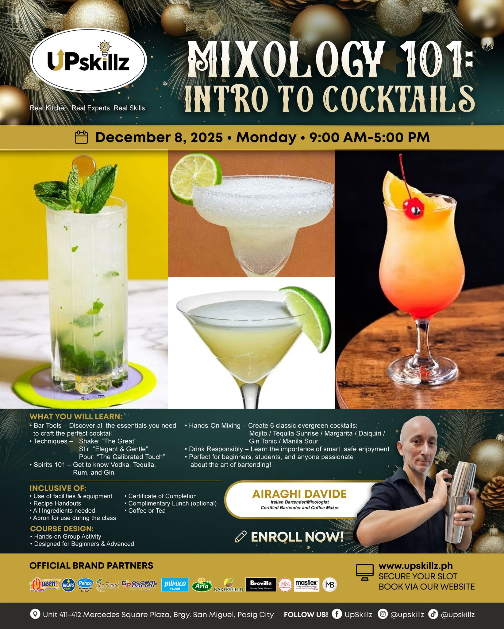 Mixology 101 Workshop – Cocktail Mixing Class in Pasig | UpSkillz ...