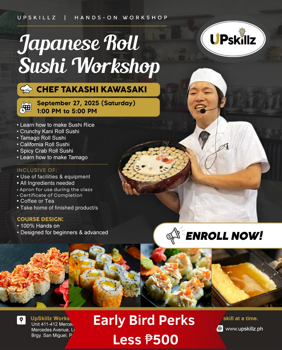 Japanese Roll Sushi Workshop ( Sept 27 ) – Upskillz