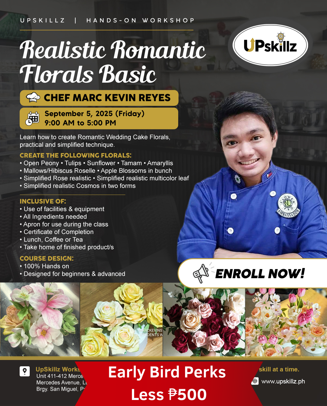 Realistic Romantic Florals for Beginners ( Sept. 5 ) – Upskillz